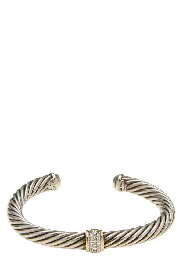 David Yurman Silver Classic Cable Station Bracelet