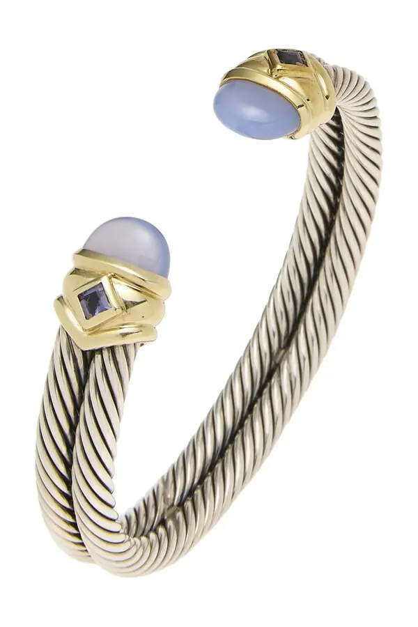 David Yurman Silver Renaissance Double Cable Cuff Bracelet