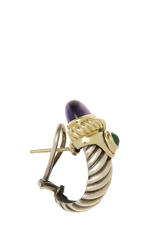 David Yurman Silver Two-tone Renaissance Earrings