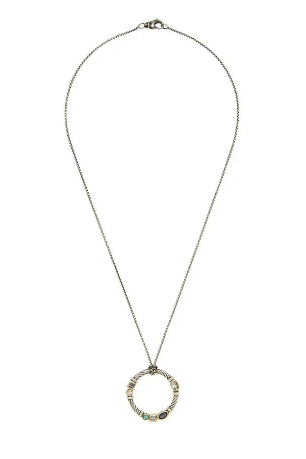 David Yurman Two-tone Confetti Pendant Necklace - Silver