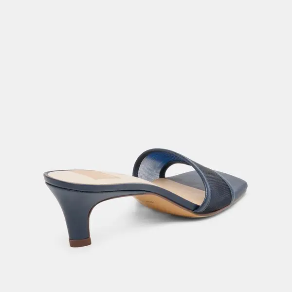 DOLCEVITA Rexa Mesh Kitten Heel Mules - Navy Mesh
