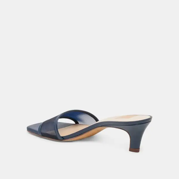 DOLCEVITA Rexa Mesh Kitten Heel Mules - Navy Mesh