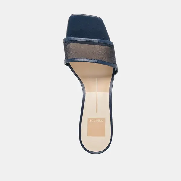 DOLCEVITA Rexa Mesh Kitten Heel Mules - Navy Mesh