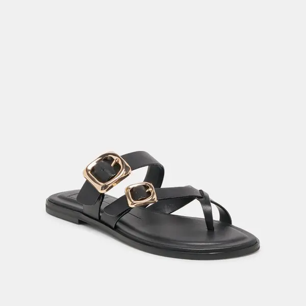 DOLCEVITA Shore Buckled Sandals - Black Leather