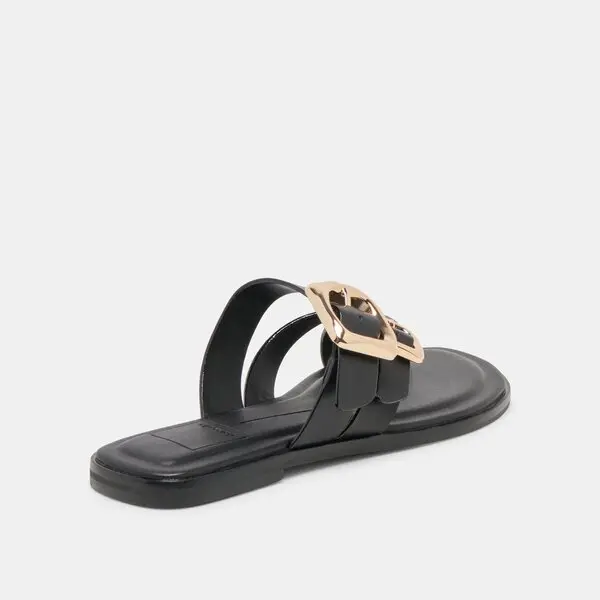 DOLCEVITA Shore Buckled Sandals - Black Leather