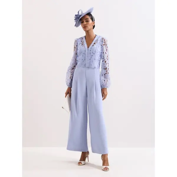 PHASE EIGHT Winona Lace Jumpsuit - Pale Blue