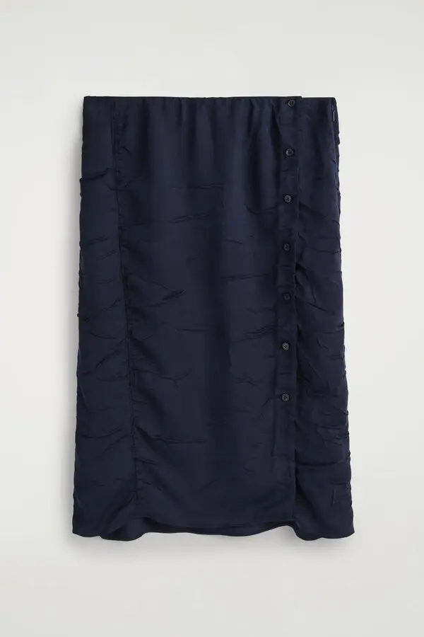 Cos Gathered Crinkled Midi Skirt