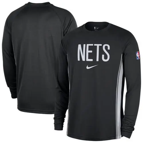 Nike Brooklyn Nets 2025/26 Authentic Pre-game Legend Dri-fit Long Sleeve Shooting Shirt - Black