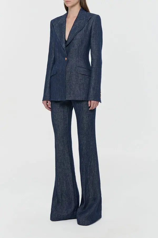 Gabriela Hearst Leiva Blazer Stone Washed Linen