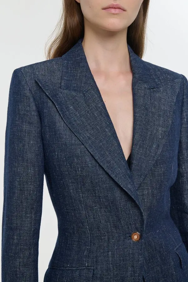 Gabriela Hearst Leiva Blazer Stone Washed Linen