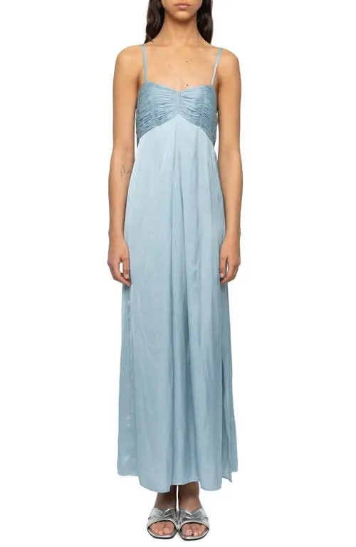 Zadig&Voltaire Rippie Satin Maxi Dress - Sky