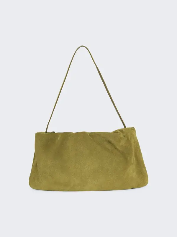 THE ROW Xl Bourse Suede Bag Glos Golden Olive Ans - Green