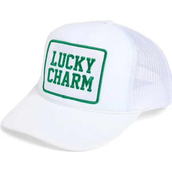 FRIDAY FEELIN’ Lucky Charm Trucker Hat - White