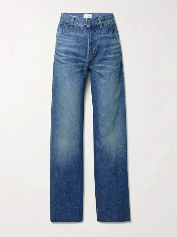 FRAME The Bow High-rise Wide-leg Jeans - Blue