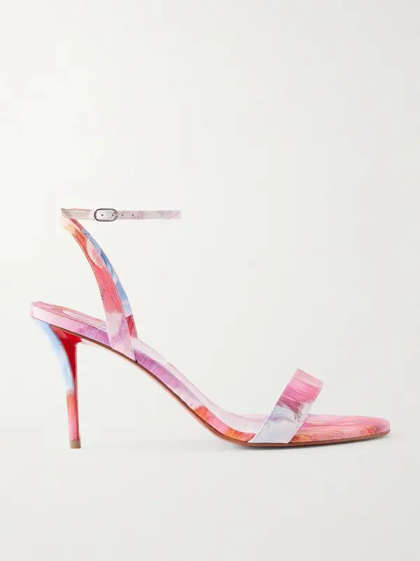 CHRISTIAN LOUBOUTIN Miss Z 80 Floral-print Sandals - Multi