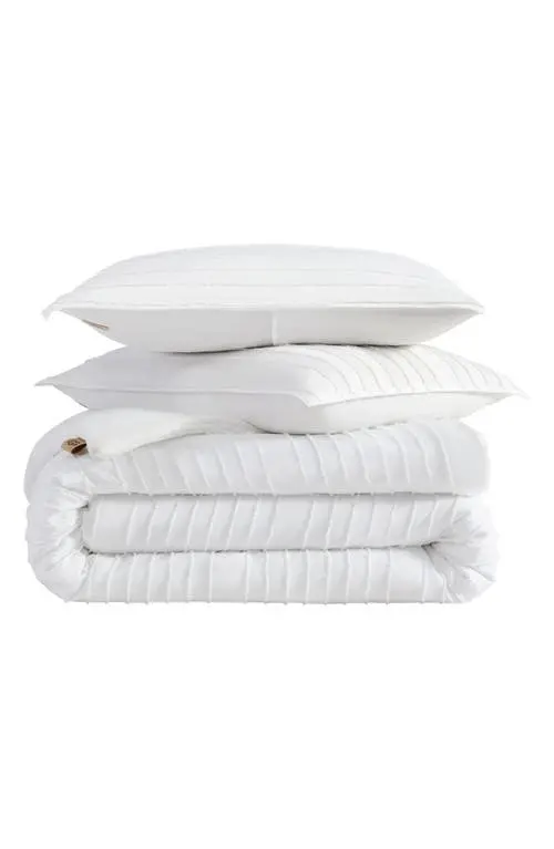 UGG Devon Texture Comforter & Shams Set - Bright White Texture Stripe