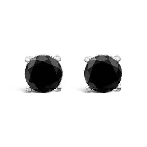 HAUS OF BRILLIANCE 14k White Gold 6.00 Ct Diamond Stud Earrings With Screw Backs - Black