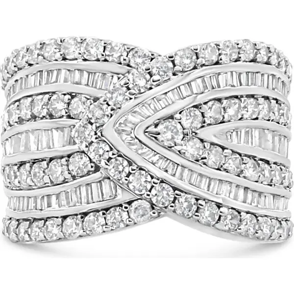 HAUS OF BRILLIANCE 925 Sterling 2 3/8 Cttw Diamond Band Ring - Silver