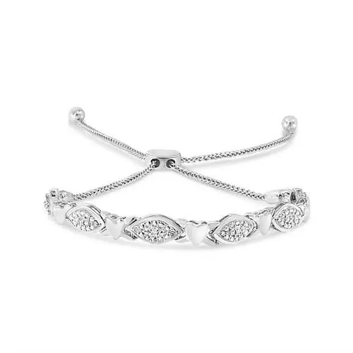 HAUS OF BRILLIANCE Diamond Accent Bolo Bracelet - Silver