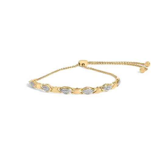 HAUS OF BRILLIANCE Diamond Accent Bolo Bracelet - Yellow Gold Over Silver