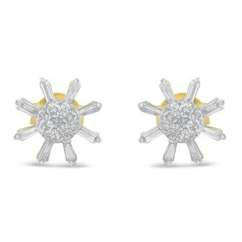HAUS OF BRILLIANCE 10k Gold Diamond Stud Earrings - Yellow