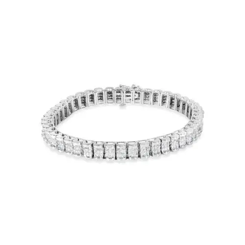 HAUS OF BRILLIANCE 14k 5.00 Cttw Diamond Belt And Buckle Tennis Bracelet - White Gold