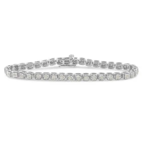 HAUS OF BRILLIANCE 1.0 Cttw Diamond Miracle-set Sterling Bracelet - Silver