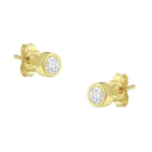 HAUS OF BRILLIANCE 10k White Gold 1/5 Ct Diamond Stud Earrings - Yellow