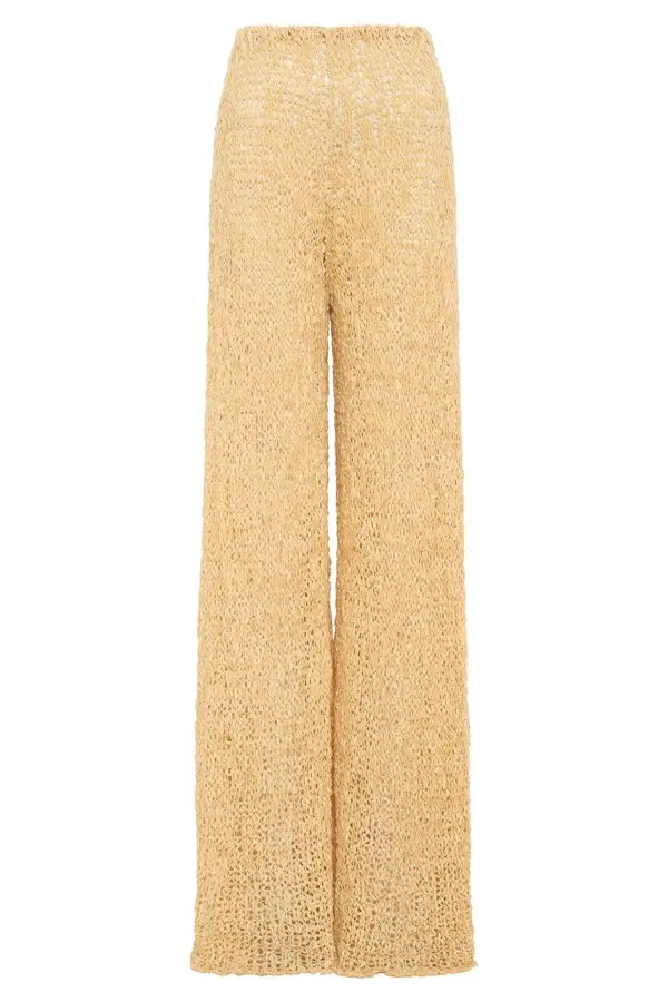 Gabriela Hearst Oriel Knit Pant In Silk Cashmere Linen - Hay