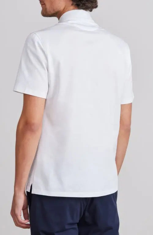 EMANUEL BERG Textured Luxe Polo - White