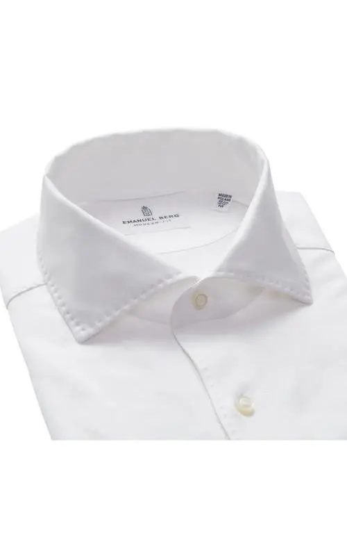 EMANUEL BERG Textured Luxe Polo - White
