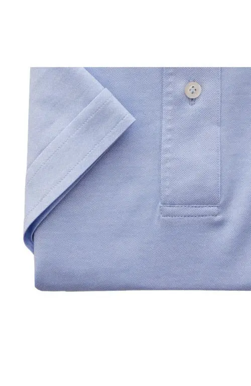 EMANUEL BERG Textured Cotton Knit Polo