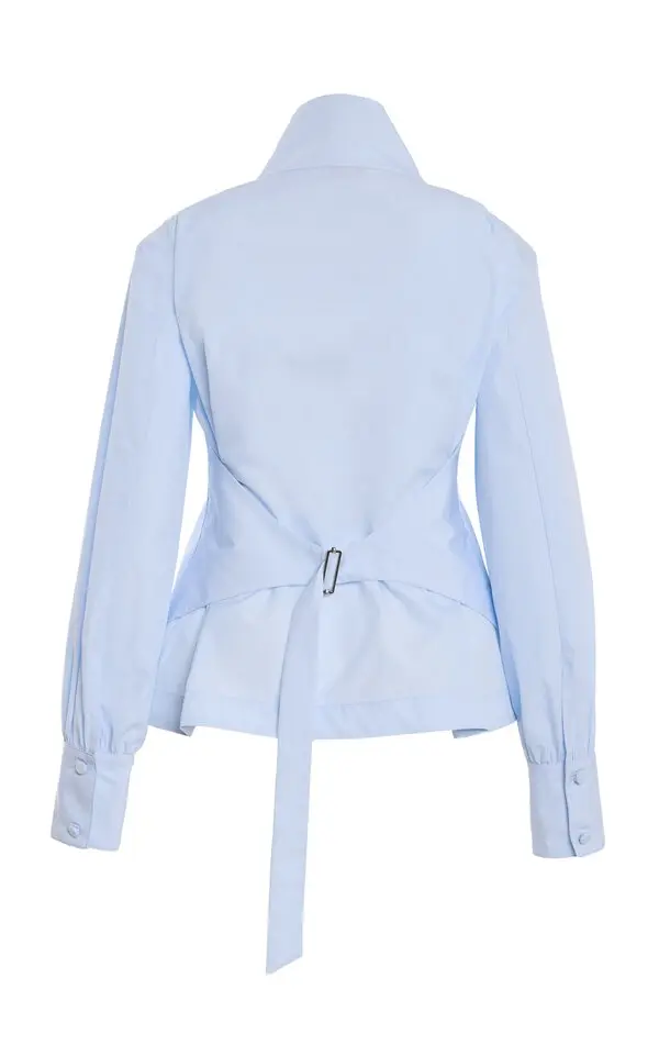 MEL USINE Yves Cotton Poplin Top - Light Blue