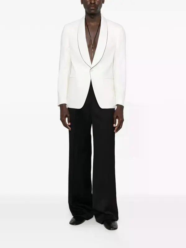 LARDINI Piped Trim Blazer