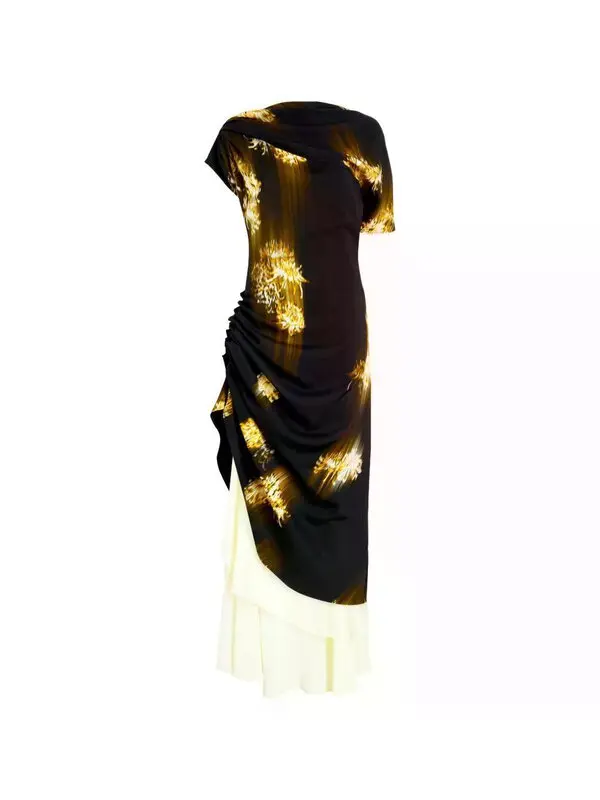 Proenza Schouler Antonella Printed Maxi Dress - Black