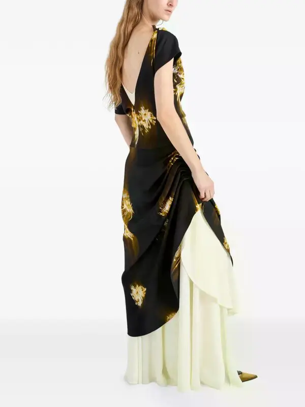 Proenza Schouler Antonella Printed Maxi Dress - Black
