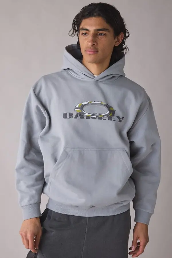 Oakley Heritage Logo Brushed Hoodie Sweatshirt - Dark Grey