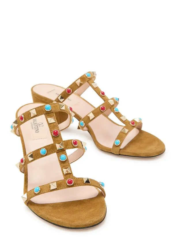 Valentino Garavani Rockstud 60 Suede Mules