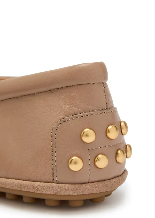TOD'S Gomma Leather Ballet Flats - Nude