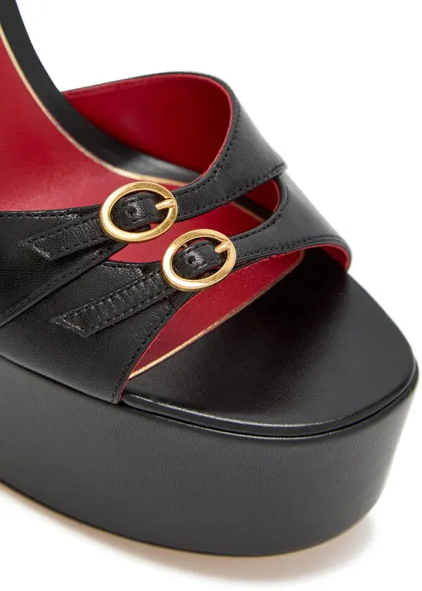 Valentino Garavani Leather Crasher Platform Sandals - Black