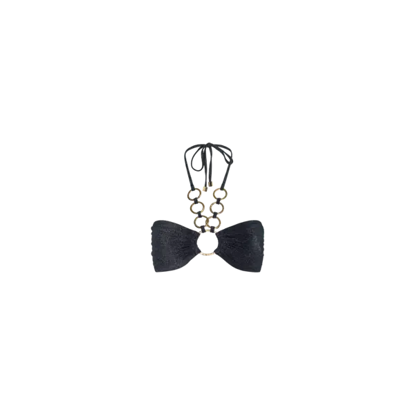 L'Agence Krysta Halter Bikini Top - Black/silver