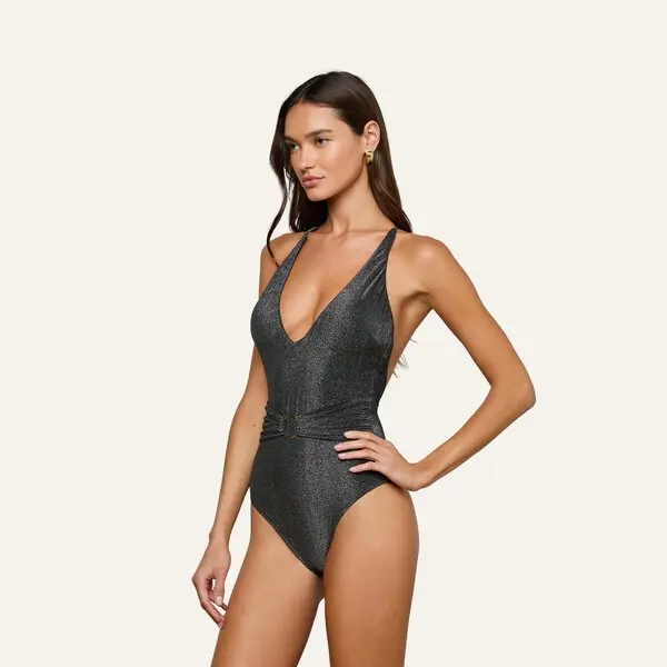 L'Agence Lisa Plunge One-piece Swimsuit