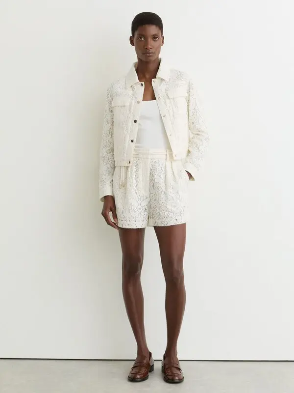 REISS Lori Lace Shorts With Rope Belt