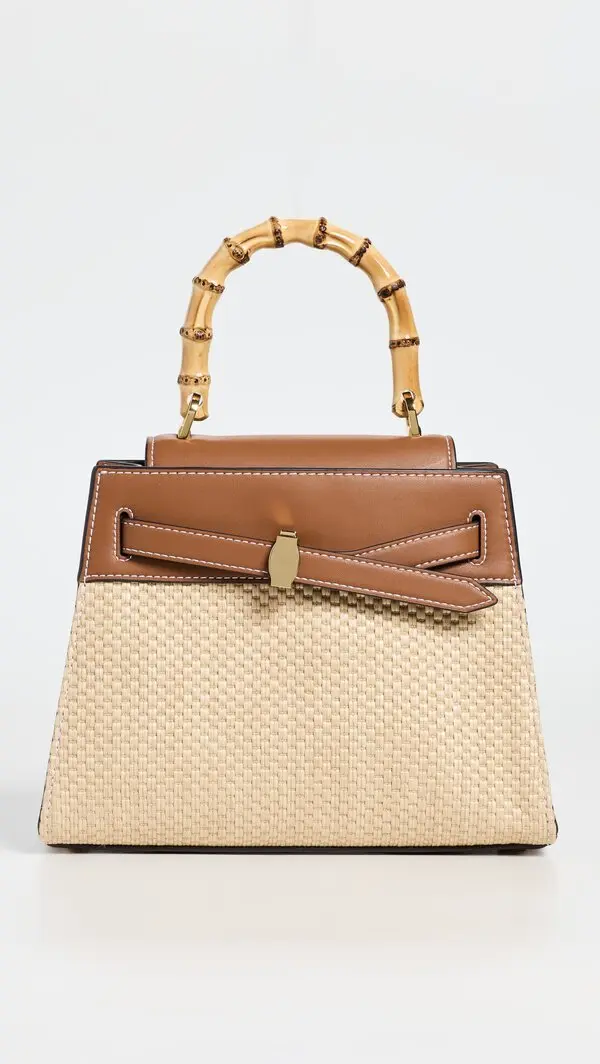 Veronica Beard Raffia Top Handle Bag