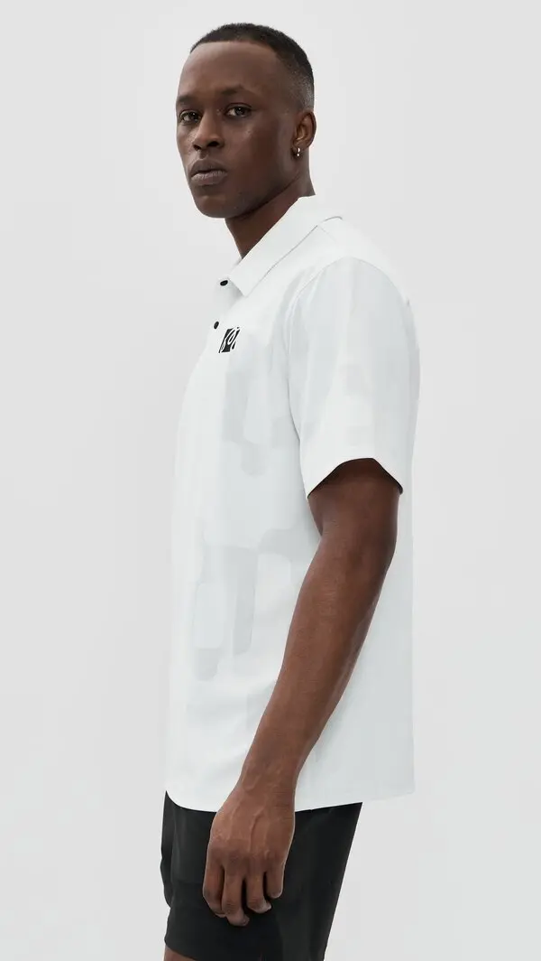 MALBON Performance Mesh Paneled Polo