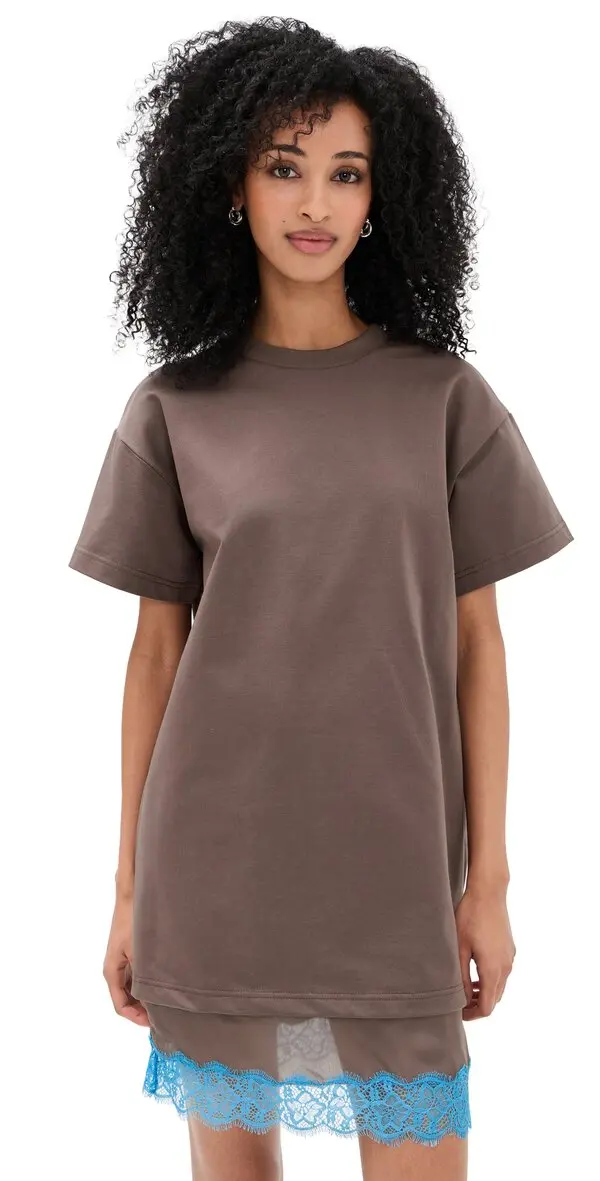 Staud Grier Mini Dress - Mink/pool