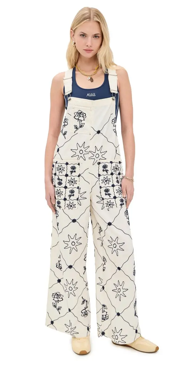 Free People Rising Sun Overalls - Solar Ecru