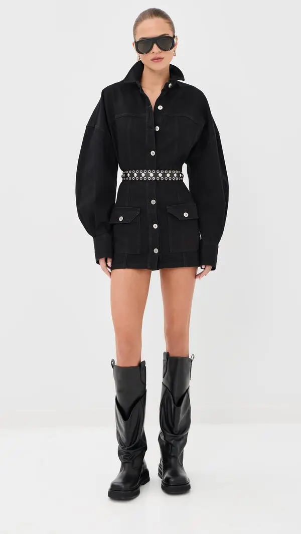 Attico Mini Denim Shirt Dress