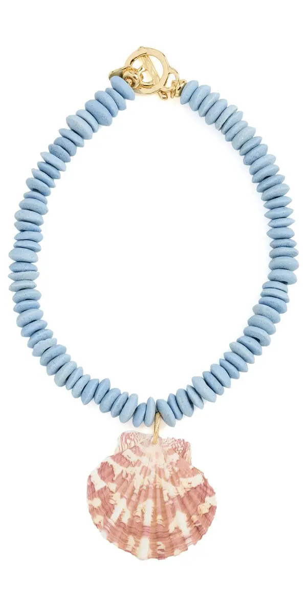 LOGAN TAY Carolina Shell Necklace - Blue