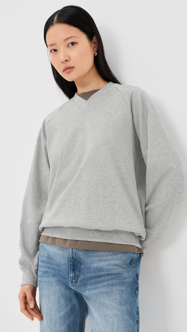 Tibi Perfect Vintage Sweatshirt - Heather Grey